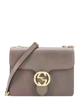 Gucci Interlocking Leather Small Shoulder Bag Grey