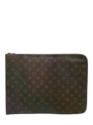 LOUIS VUITTON 1991 Monogram Poche Documents Portfolio Business Bag - Brown