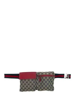 Gucci 2000-2015 Gg Canvas Web Double Pocket Belt Bag - Neutrals