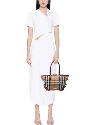 Burberry 2000-2017 Small House Check Canvas Bridle Salisbury Tote Bag - Brown