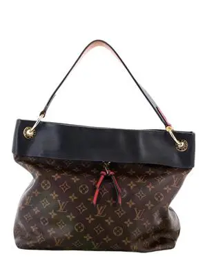 LOUIS VUITTON Tuileries Monogram Canvas With Leather Hobo Bag