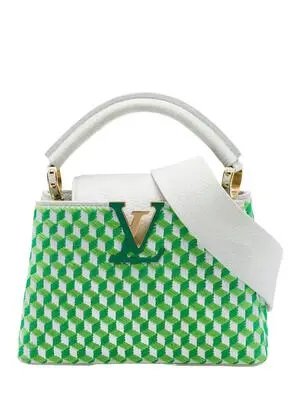 LOUIS VUITTON 2021-2026 Embroidered Taurillon Mini Capucines Satchel - Green