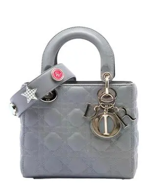 Dior 2017 Small Lambskin Cannage My Abcdior Lady Satchel - Grey