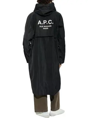 A.p.c. Kim Logo-print Parka Coat - Black