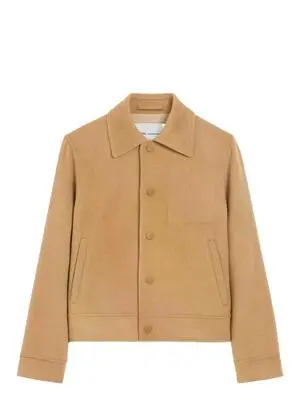 AMI Paris Button-down Wool And Cashmere Jacket Neutrals