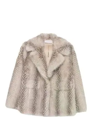SIMONA CORSELLINI Flap-pocket Faux-fur Coat