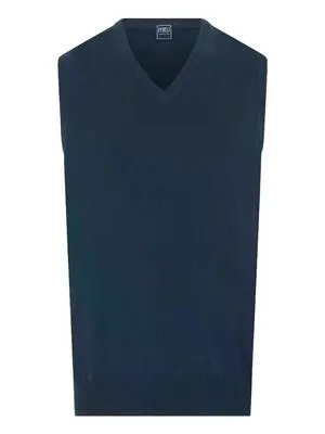 Fedeli V-neck Vest - Blue