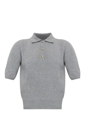 Balmain Short-sleeved Wool Polo Shirt - Grey