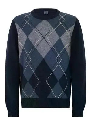 Fedeli Argyle-intarsia Cashmere Sweater - Blue