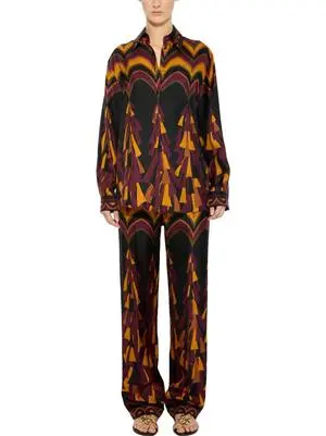 Emilio Pucci Baiadera Print Silk Shirt - Black