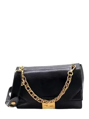 Fendi Kan U Leather Medium Shoulder Bag - Black