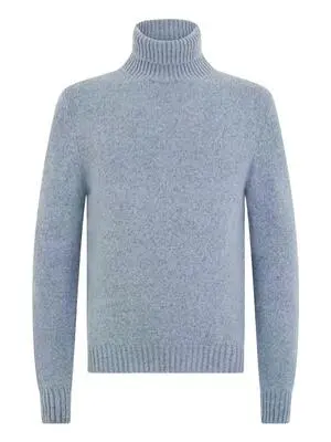 Fedeli High-neck Long-sleeve Sweater - Blue