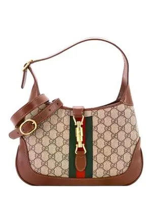 Gucci Jackie 1961 Gg Coated Canvas Small Hobo Bag - Brown