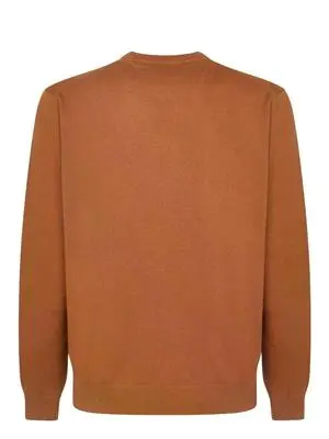 DELL'OGLIO Crew-neck Fine-knit Sweater - Brown