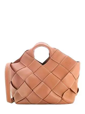 LOEWE Woven Basket Bag Leather Small Tote Bag