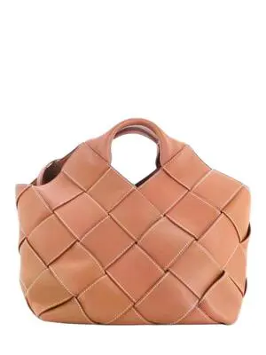 LOEWE Woven Basket Bag Leather Small Tote Bag