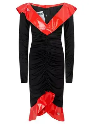 MOSCHINO Long-sleeve Ruched Midi Dress