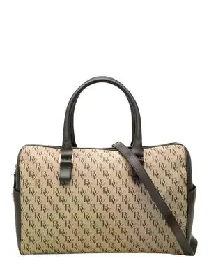 Bottega Veneta 20th Century Bv Monogram Canvas Satchel - Neutrals