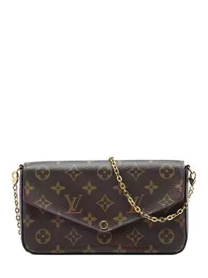 LOUIS VUITTON 2019 Monogram Pochette Felicie Crossbody Bag - Brown