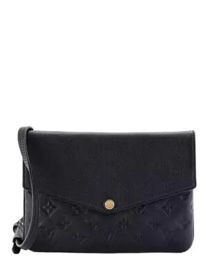 LOUIS VUITTON Twice Handbag Monogram Empreinte Leather Crossbody Bag - Black