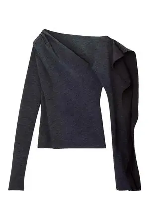 ALEXANDER WANG Off-shoulder Ruffled Sweater