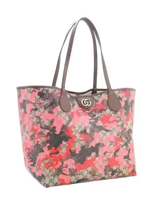 Gucci Gg Open Gg Camouflage Coated Canvas Large Tote Bag - Brown