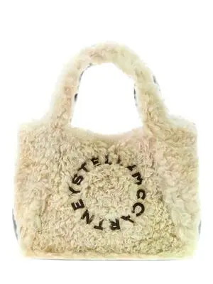 STELLA MCCARTNEY Logo-embroidered Shearling-effect Tote Bag