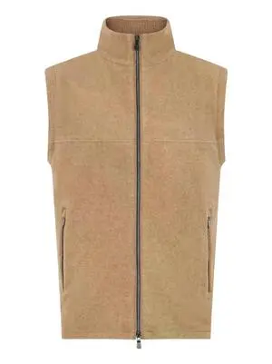 Fedeli Zip-up Cashmere Gilet - Neutrals