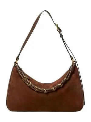 TWINSET Braided-chain Suede Shoulder Bag