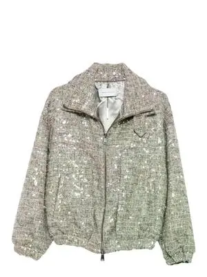 SIMONA CORSELLINI Sequin-embellished Jacket - Neutrals