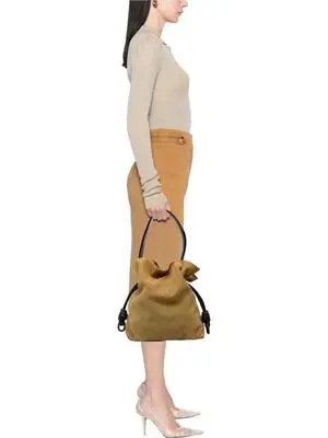 LOEWE 2015 Large Suede Flamenco Knot Tote Bag