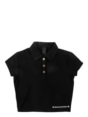 Chrome Hearts Embroidered Cropped Polo Shirt - Black