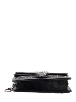 Gucci Dionysus Bag Gg Denim Super Mini Crossbody Bag - Black