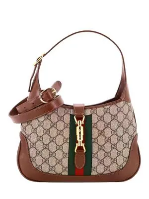 Gucci Jackie 1961 Gg Coated Canvas Small Hobo Bag - Brown