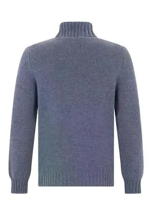 Fedeli High-neck Cashmere Sweater - Blue