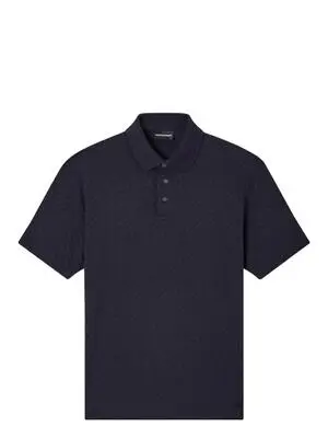 Emporio Armani Us Exclusive Jacquard Jersey Polo Shirt - Black
