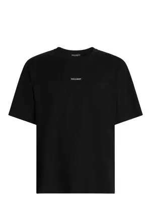 Dolce & Gabbana Dolce Gabbana Logo Patch Crewneck T-shirt - Black