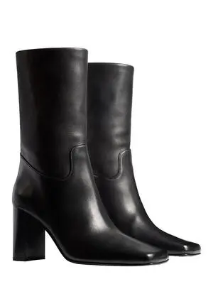 Khaite Petra Square Toe Boot - Black