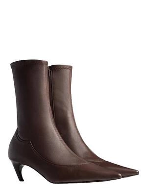 Khaite Valerie Pointed Toe Boot - Chocolate