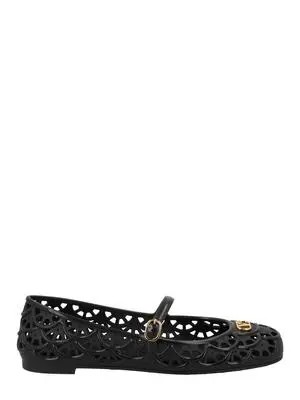 Valentino Garavani Ballerina "ondette" Con Motivo Scallops - Black