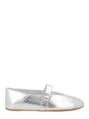 FERRAGAMO Ballerina "nena" Con Fibbia Gancini - Silver