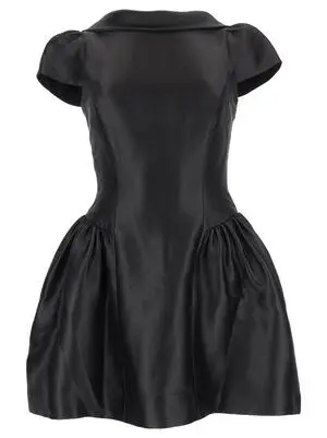 SELF-PORTRAIT Mini Abito In Taffet - Black