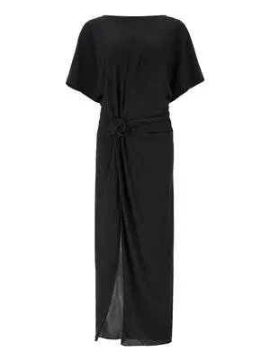 ROTATE BY BIRGER CHRISTENSEN Abito Lungo Con Spacco - Black