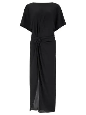 ROTATE BY BIRGER CHRISTENSEN Abito Lungo Con Spacco - Black