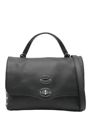 ZANELLATO Zanellato Top Handle Mini Handbag With Detachable Shoulder Strap And Studded Turn-Lock Fastening Black