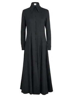 Khaite Virgin Wool-cashmere Blend Ricky Shirt Dress - Grey