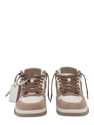 Off-White Off-white Men's Low-Top Leather And Suede Sneakers Beige