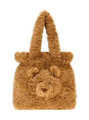 JELLYCAT Jellycat Biscuit Eco Fur Bartholomew Bear Mini Handbag, Unisex Camel