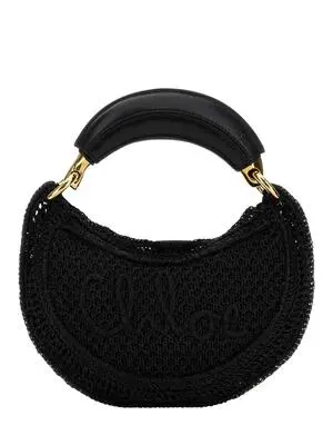 Chloé Mini Raffia Summer Banana Handbag - Black