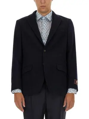 Etro ETRO Two-button Cashmere Blazer Blue